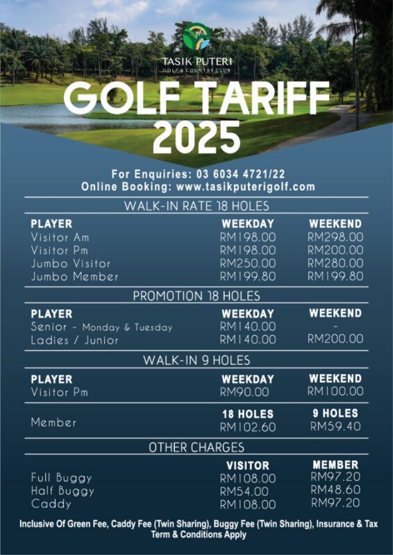 Golf Rates – Tasik Puteri Golf & Country Club