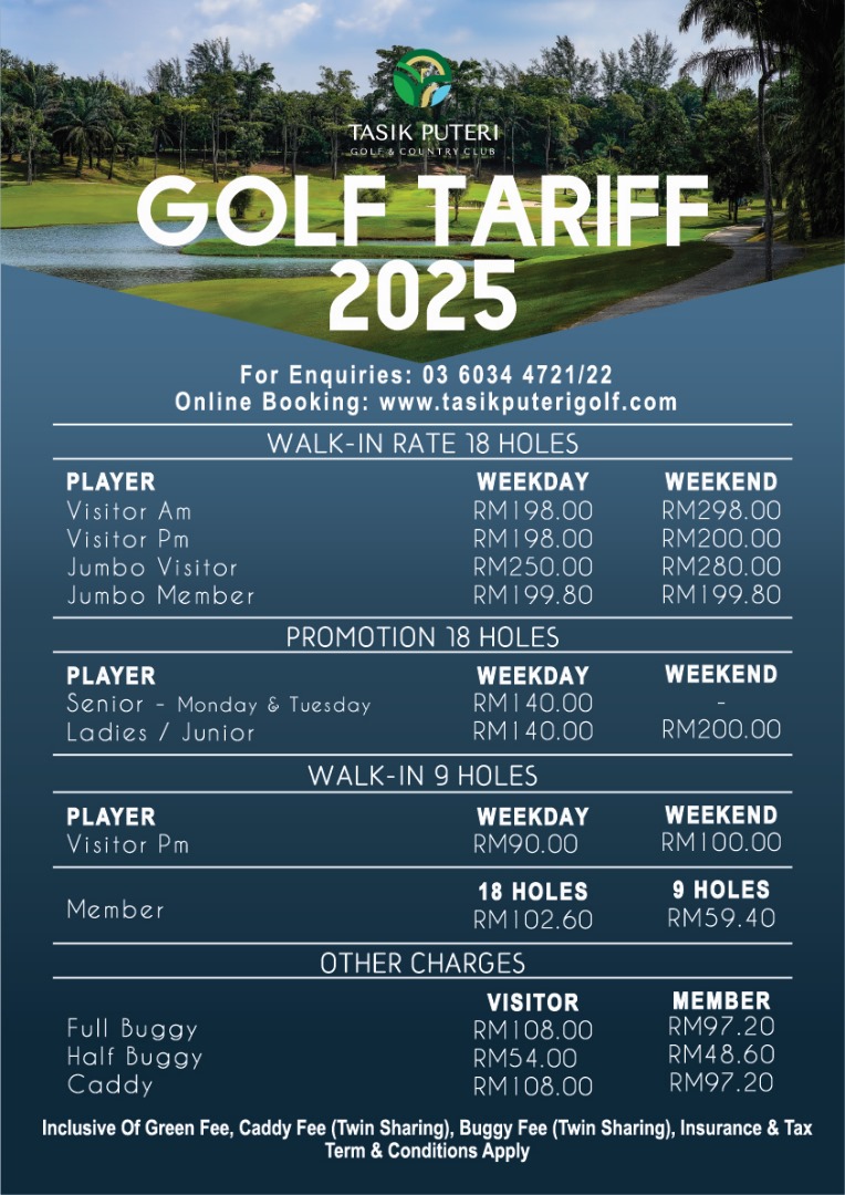 Golf Rates – Tasik Puteri Golf & Country Club