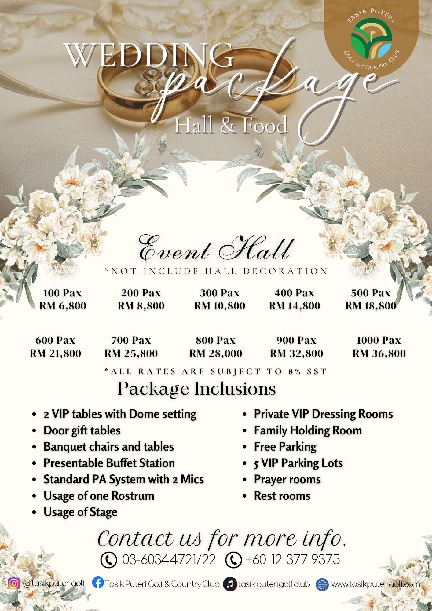 Weddings – Tasik Puteri Golf & Country Club